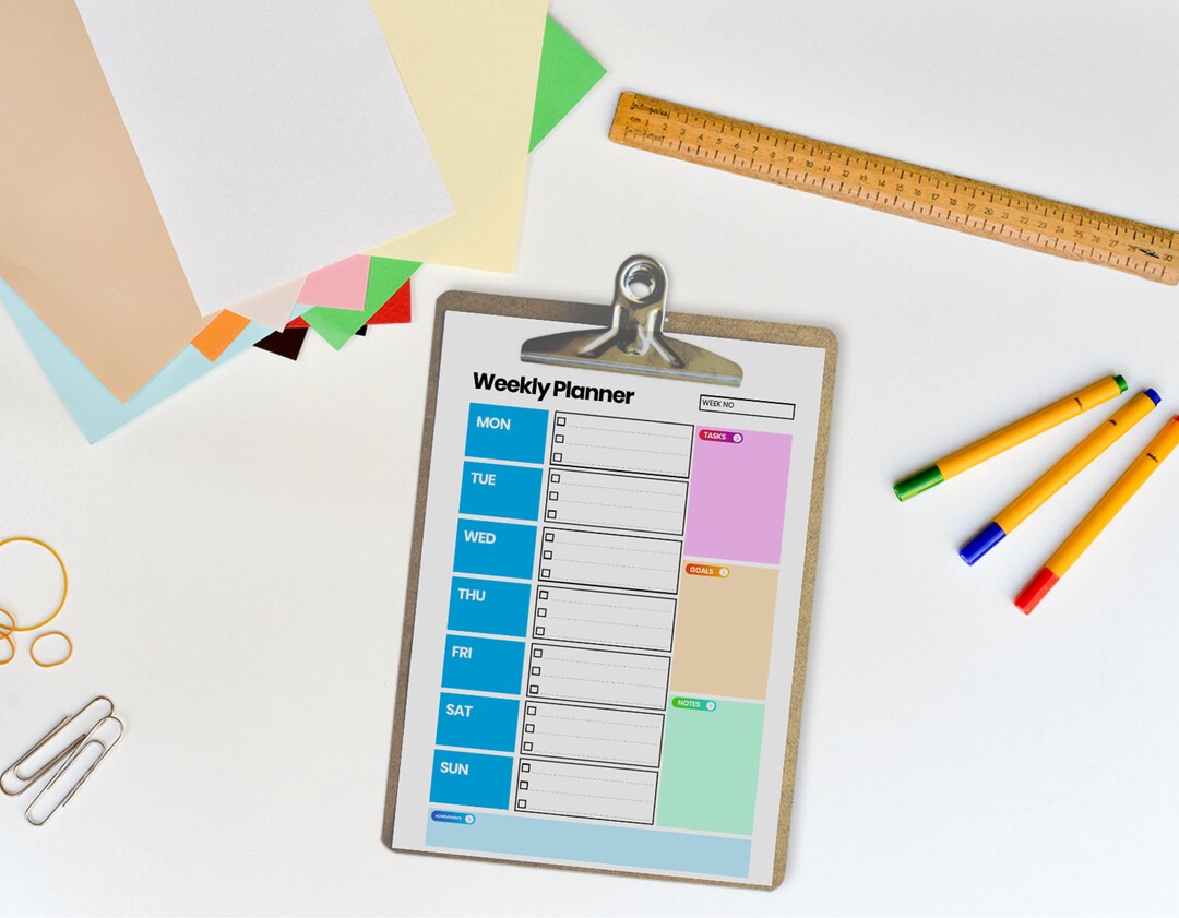 Simple Weekly Planner - Printable PDF - Etsy