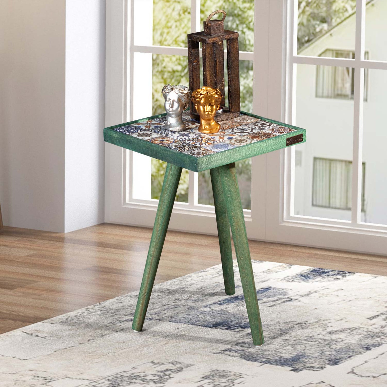 Mosaic Nesting Table Coffee Table Bohemian Wood Table - Etsy
