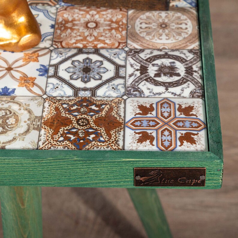 Mosaic Nesting Table Coffee Table Bohemian Wood Table - Etsy