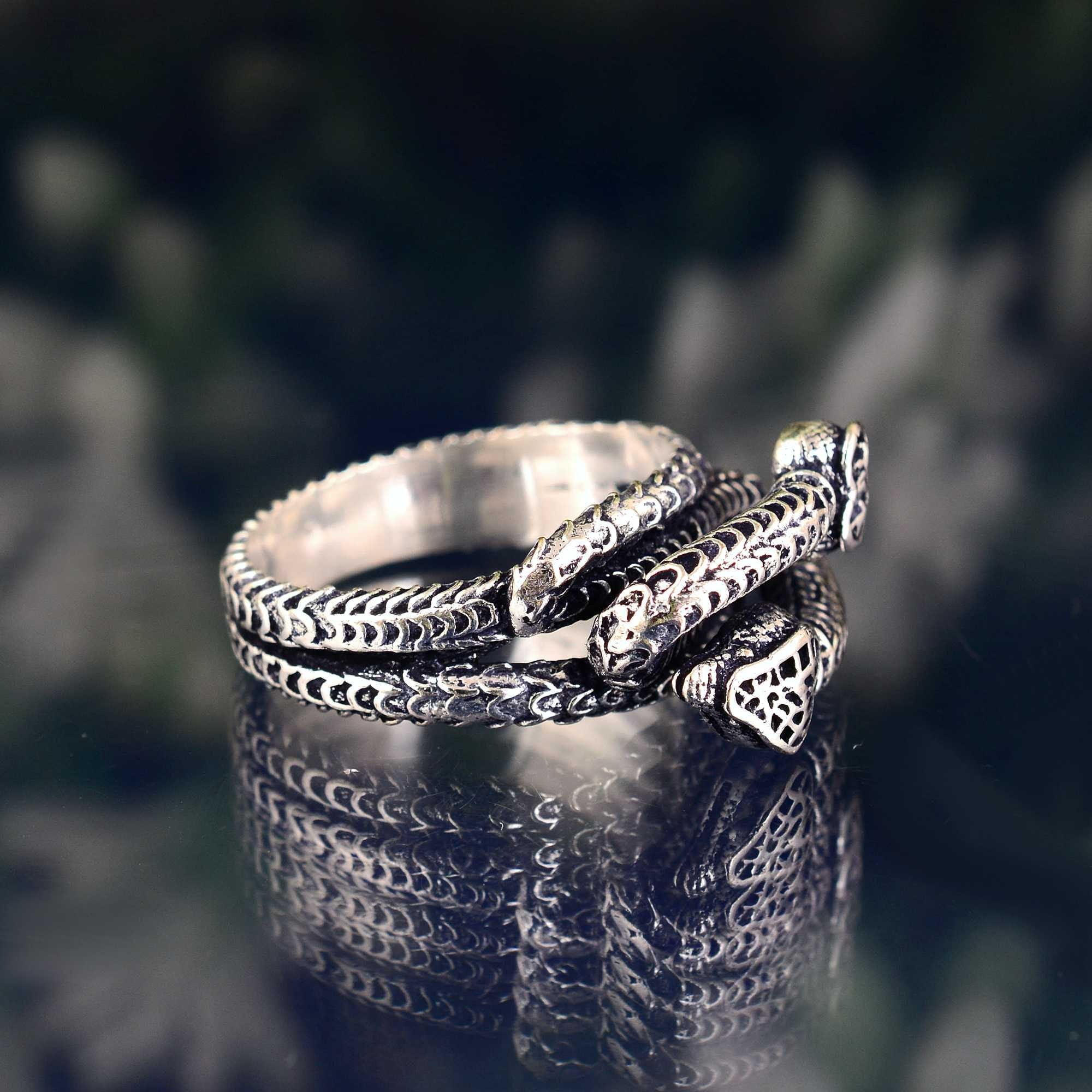 Two Headed Snake Ring, Serpent Ring, Snake Ring ,snake Jewelry, Gothic ...