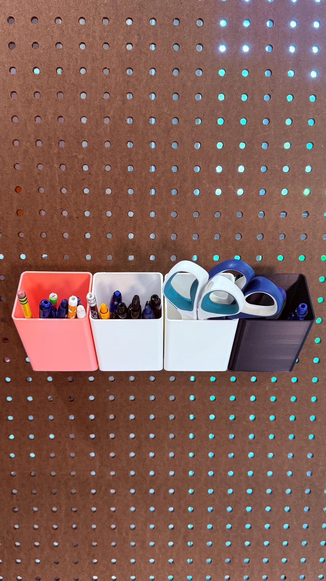 1/4” Pegboard Slanted Pencil Holder – Multiple Sizes – Open Style – 3D ...