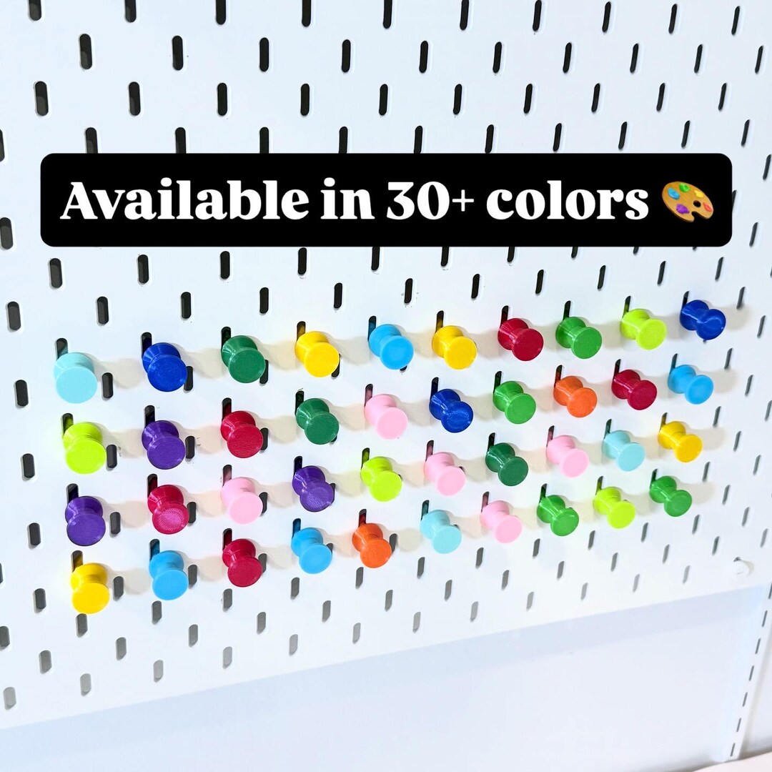 Magnetic Pegs for IKEA SKÅDIS Pegboards - 3D Printed Push Pins With ...