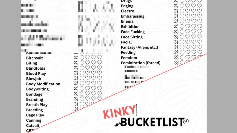 Kinky List Game! 170 Activities to Try! [SMALL] Ultimate Sex Bucket List! Fetish and Sexual ...