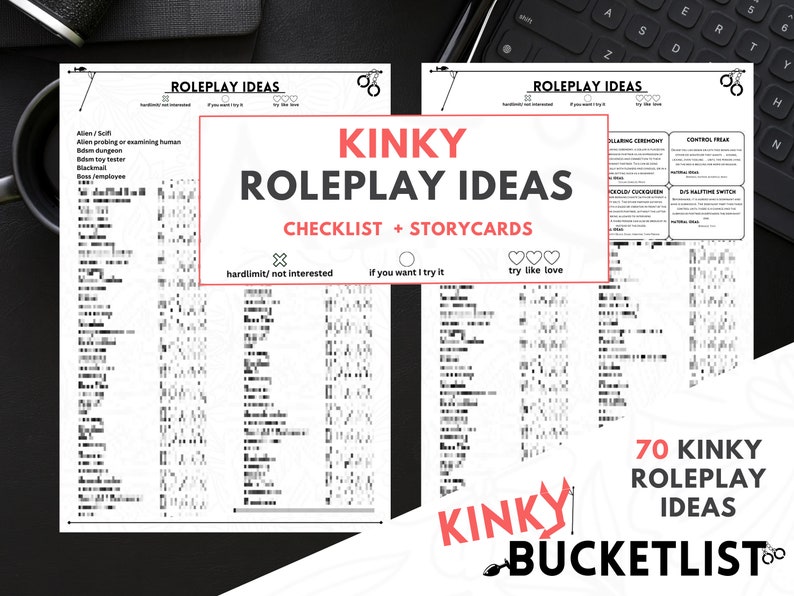 Roleplay Cards and Checklist - 70+ Kinky Roleplay Ideas - Checklist - Bdsm Game - Couple Sex ...