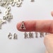 Tiny Antique Silver Initial, Tiny Letter Charm, Small Initial Charm ...
