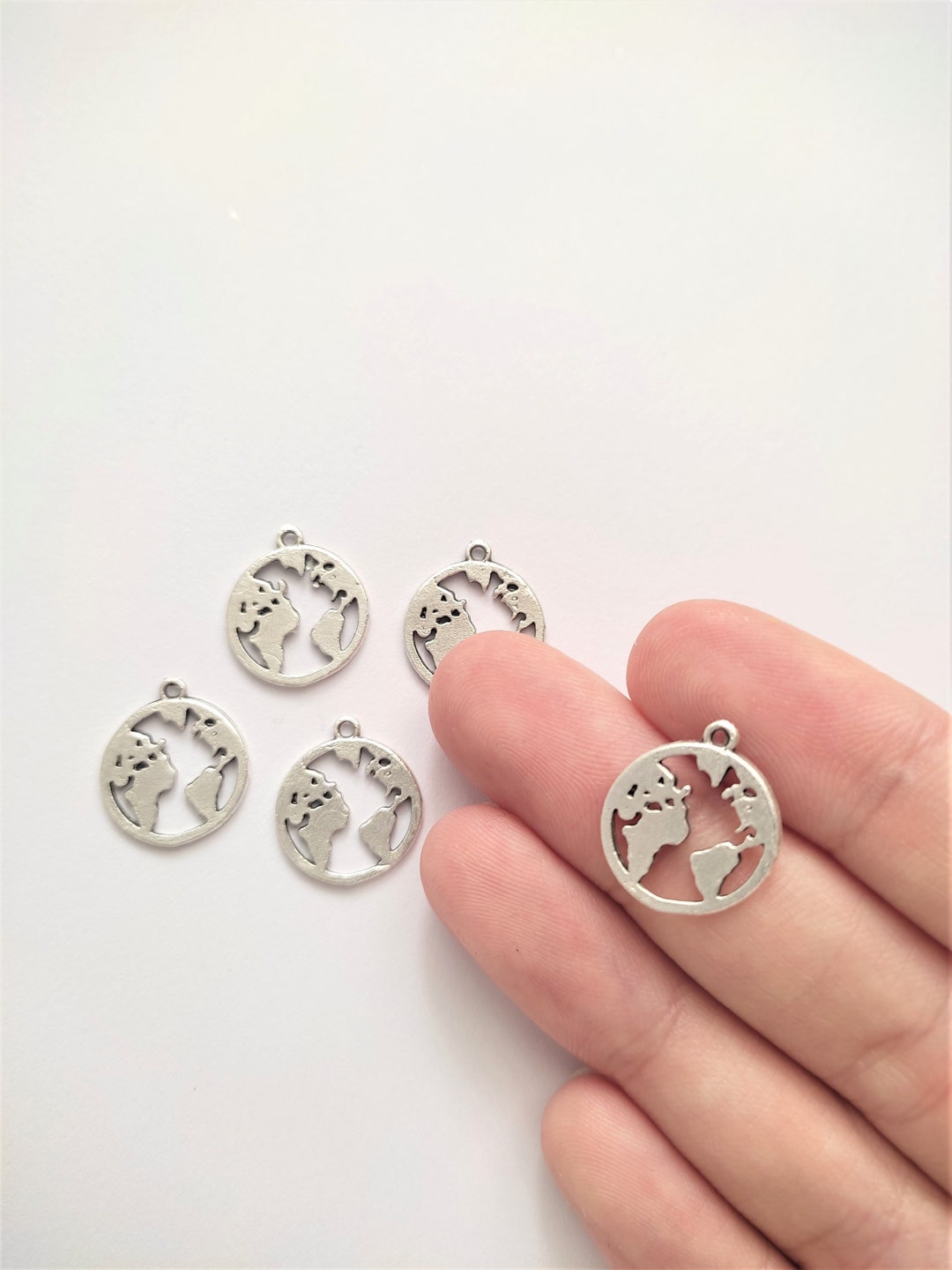 5/10/20pcs Earth Map Charm, World Charm, World Pendant, Small Earth ...