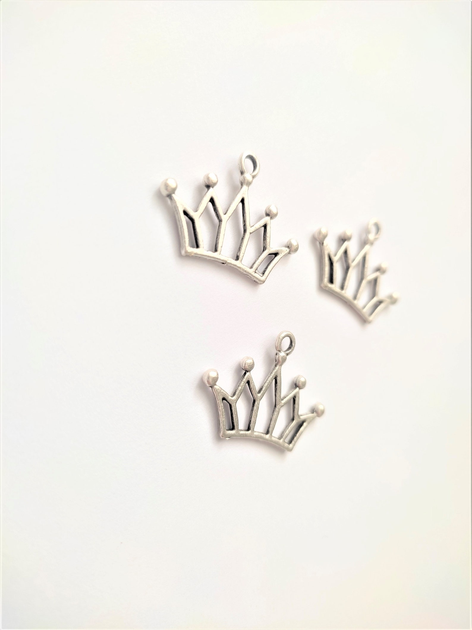Crown Charms, King Crown Charm, Silver Crown Charm, Flat Back Crown ...
