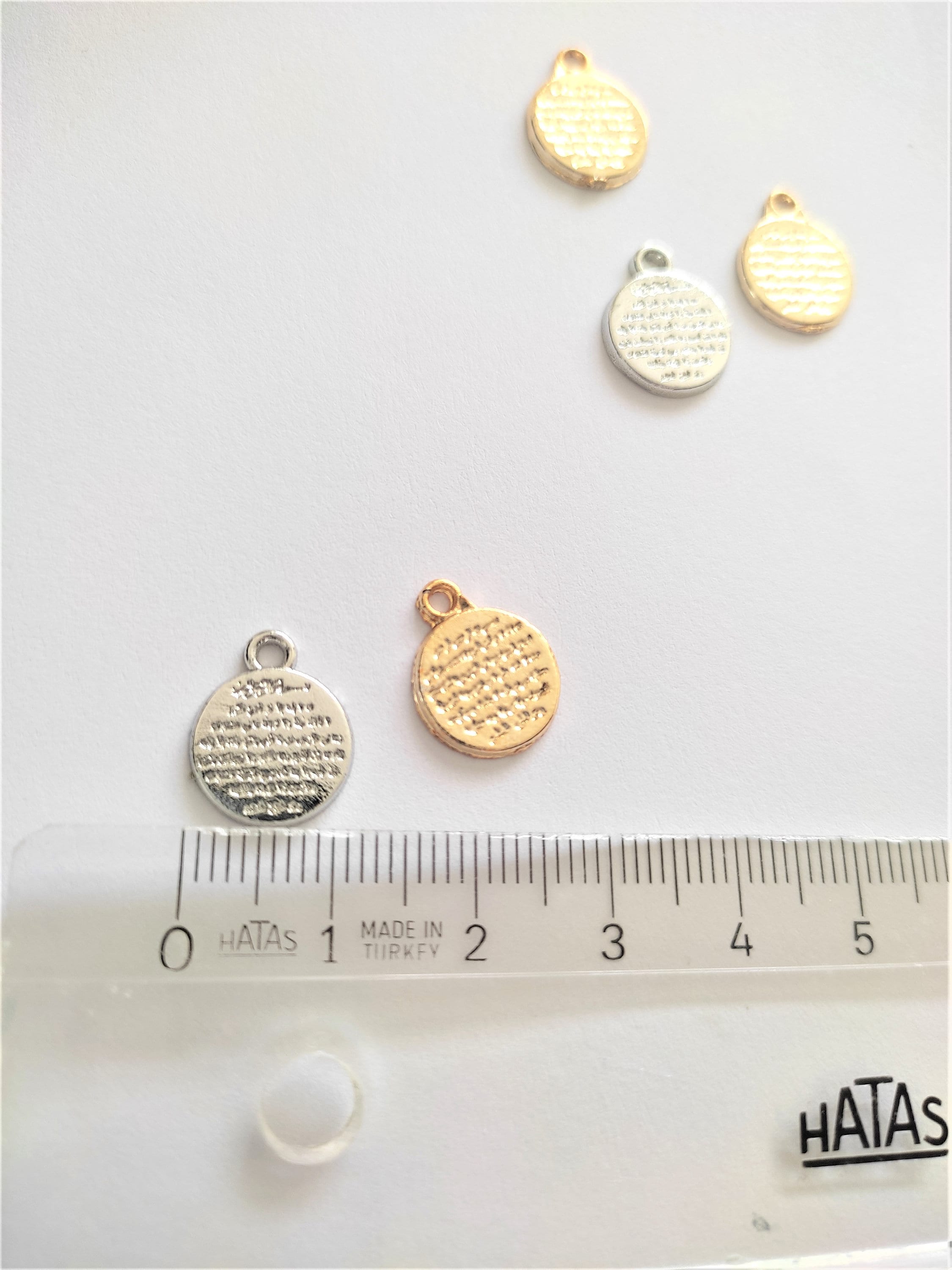 Tiny Ayatul Kursi Charm, Arabic Charm, Round Charm, 18k Gold Plated and ...