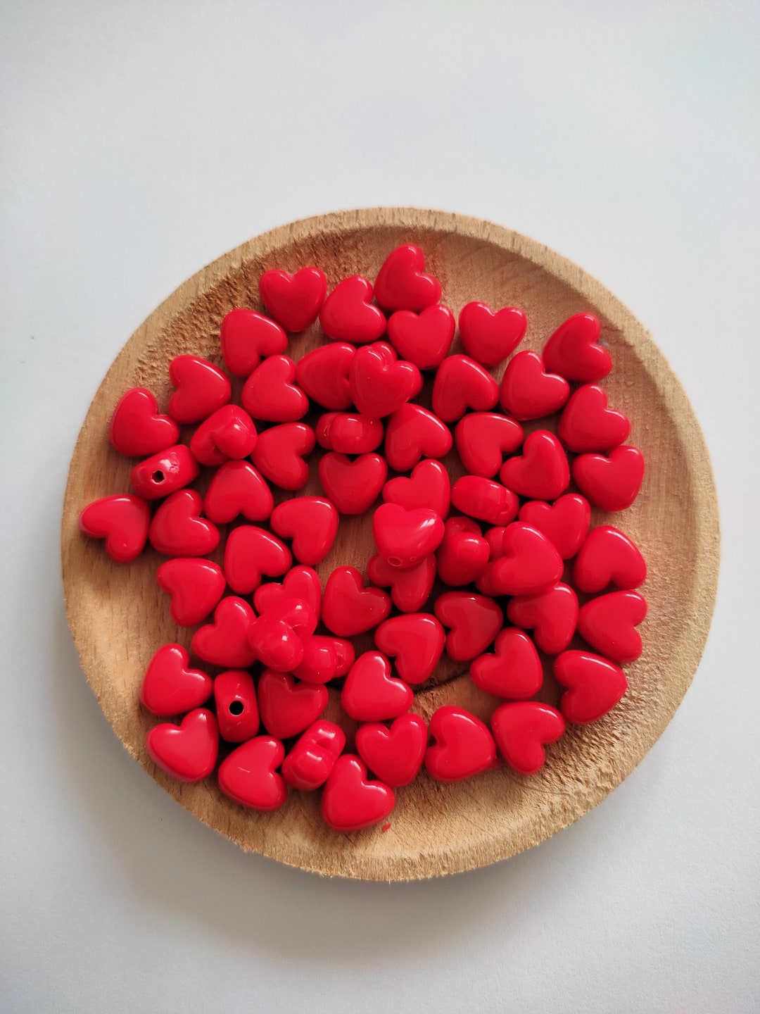 Red Acrylic Heart Spacer Beads, 10mm Bulk Plastic Hearts - Etsy