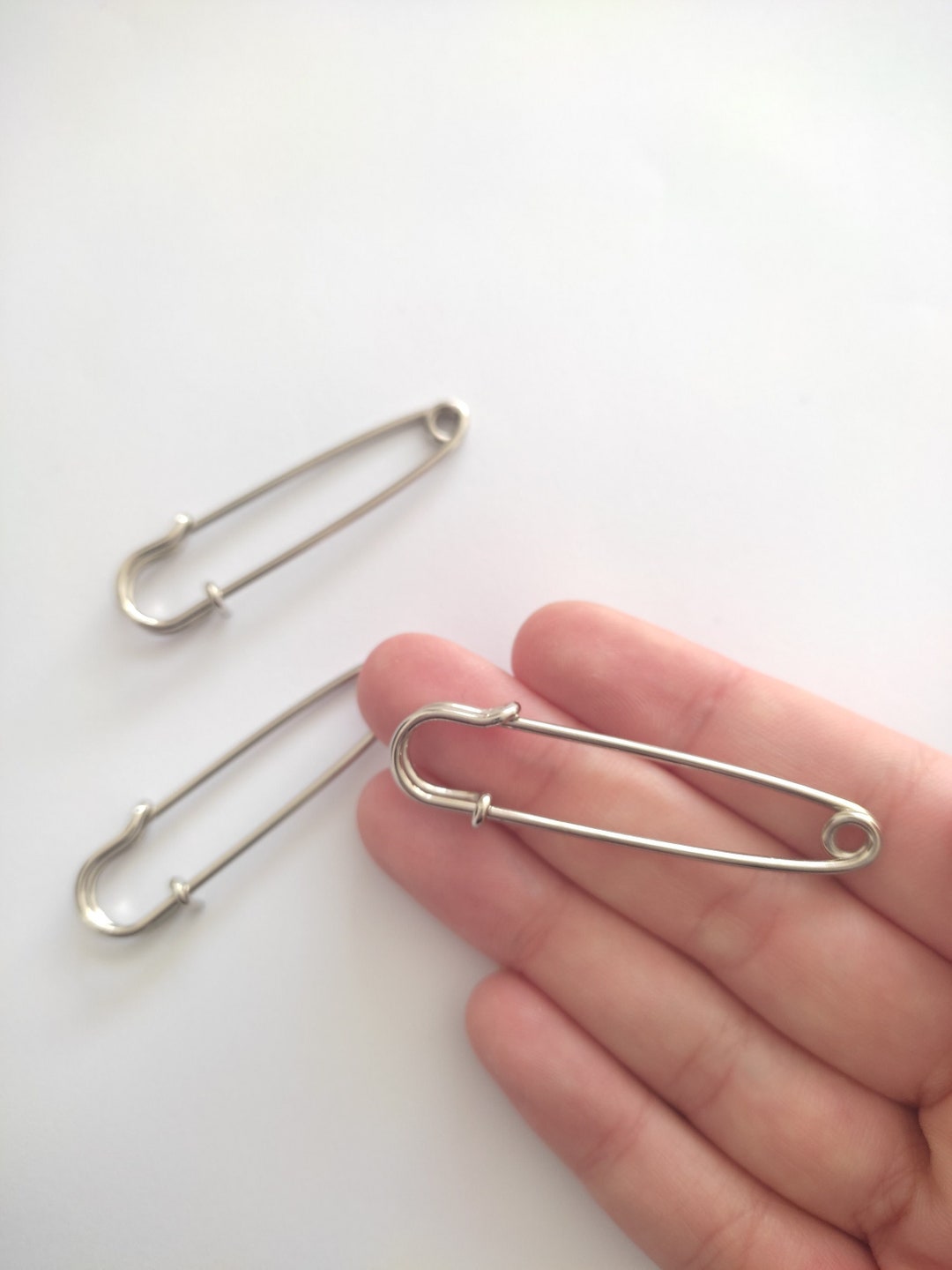 Silver Tone Iron Alloy 50 Mm, 60 Mm or 70 Mm Safety Pin Pendant ...