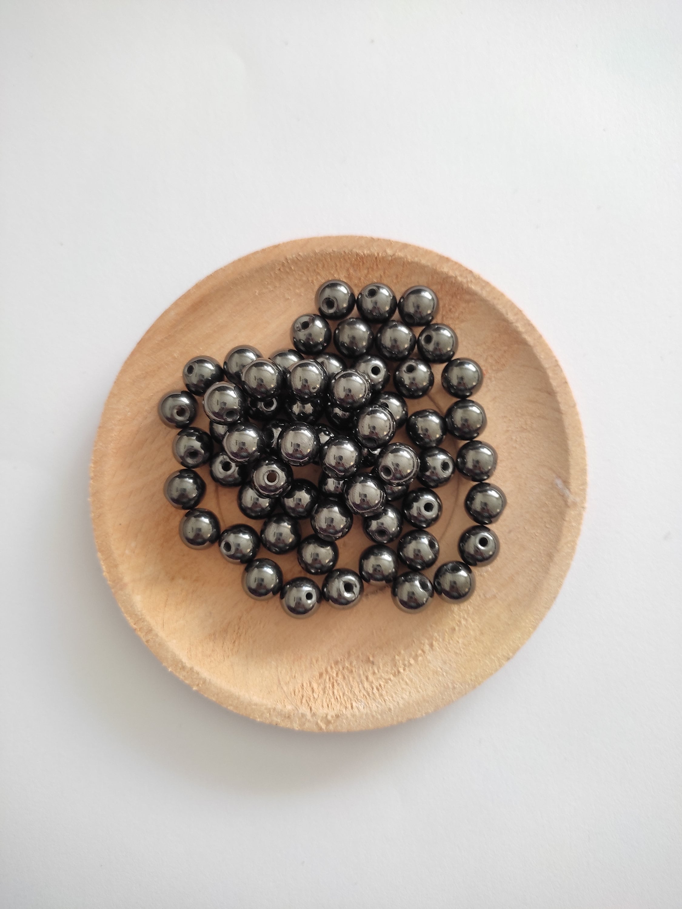 10, 25 or 50 Pcs Magnetic Beads, Hematite Beads, 8MM Gemstone, Magnetic ...