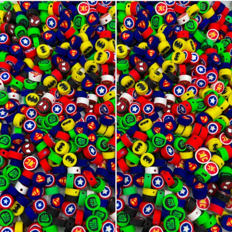 Super Hero Polymer Clay Beads, Gamer Bead Combo Pack, Video Game Beads ...