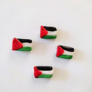 Handmade Murano Glass Palestine Flag Beads, Murano Palestine Flag Charm ...
