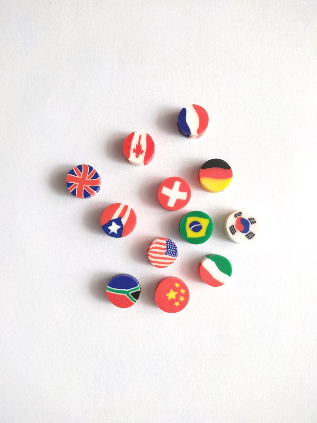 National Flag Clay Beads, Countries Flag Polymer Clay Beads, Flags of ...