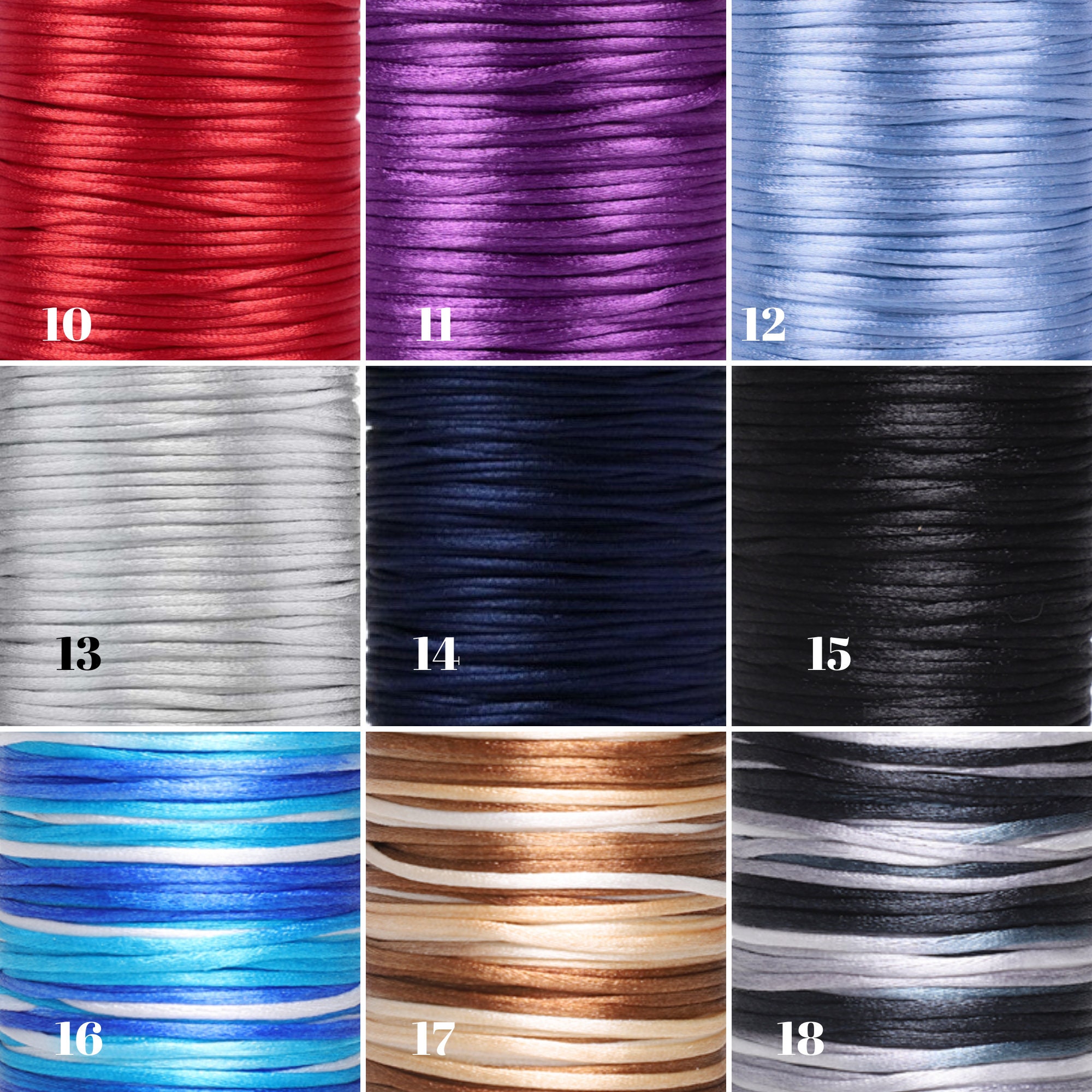 Satin Silk Cord 3mm, Faux Silk Cord 1 Reel, 3mm Silky Thread, Nylon ...