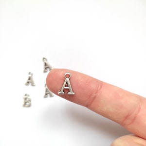 Tiny Antique Silver Initial, Tiny Letter Charm, Small Initial Charm ...