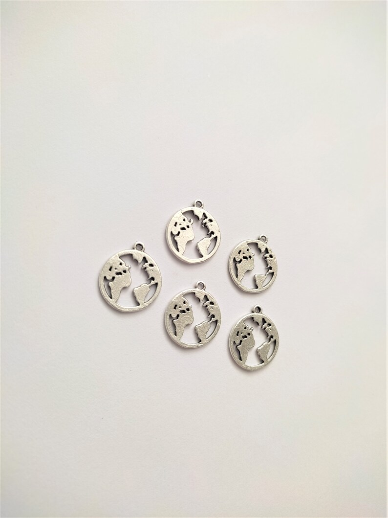5/10/20pcs Earth Map Charm, World Charm, World Pendant, Small Earth ...