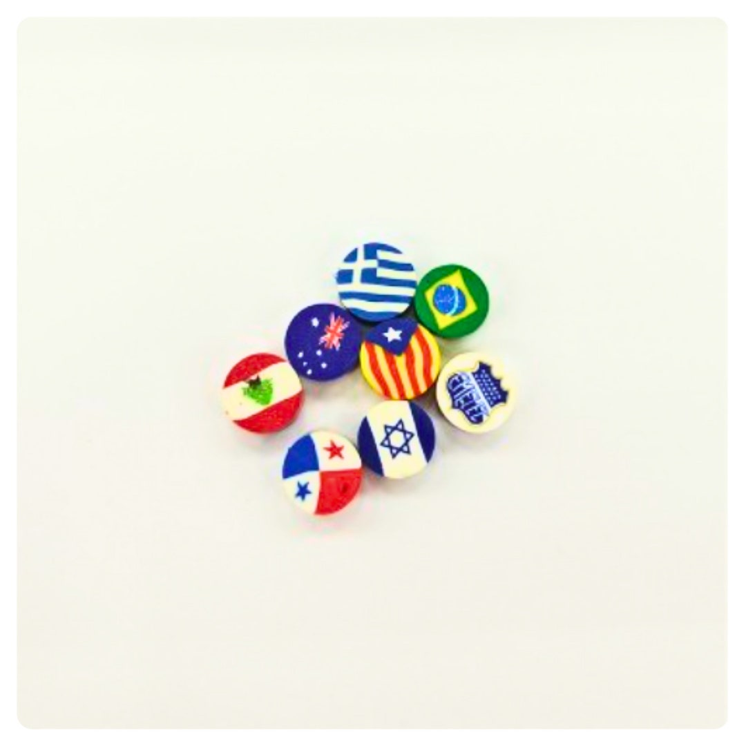 National Flag Clay Beads, Countries Flag Polymer Clay Beads, Flags of ...