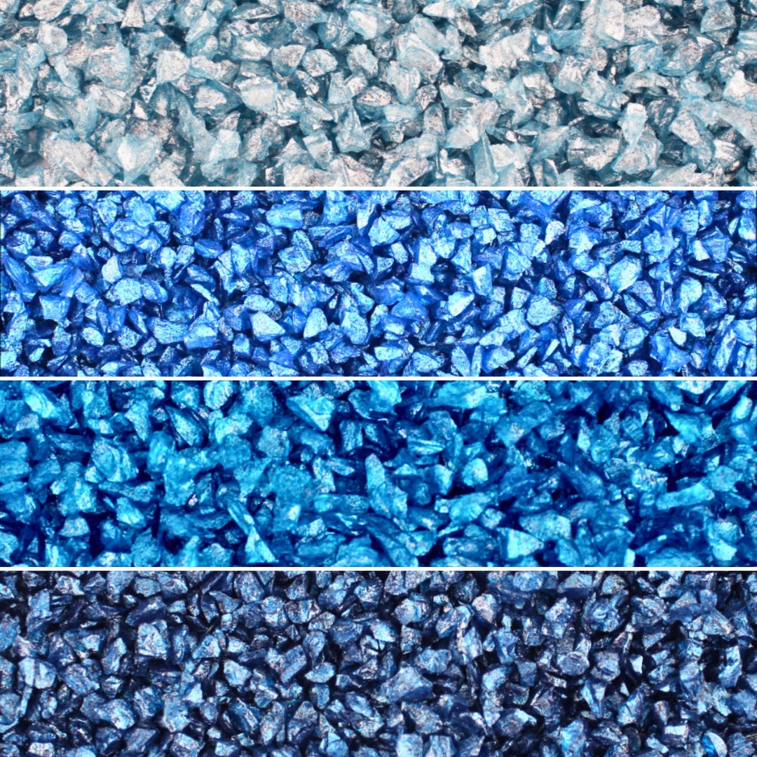 Blue Crushed Glass, Craft Supplies, Decorative Glass, Epoxy Supplies ...