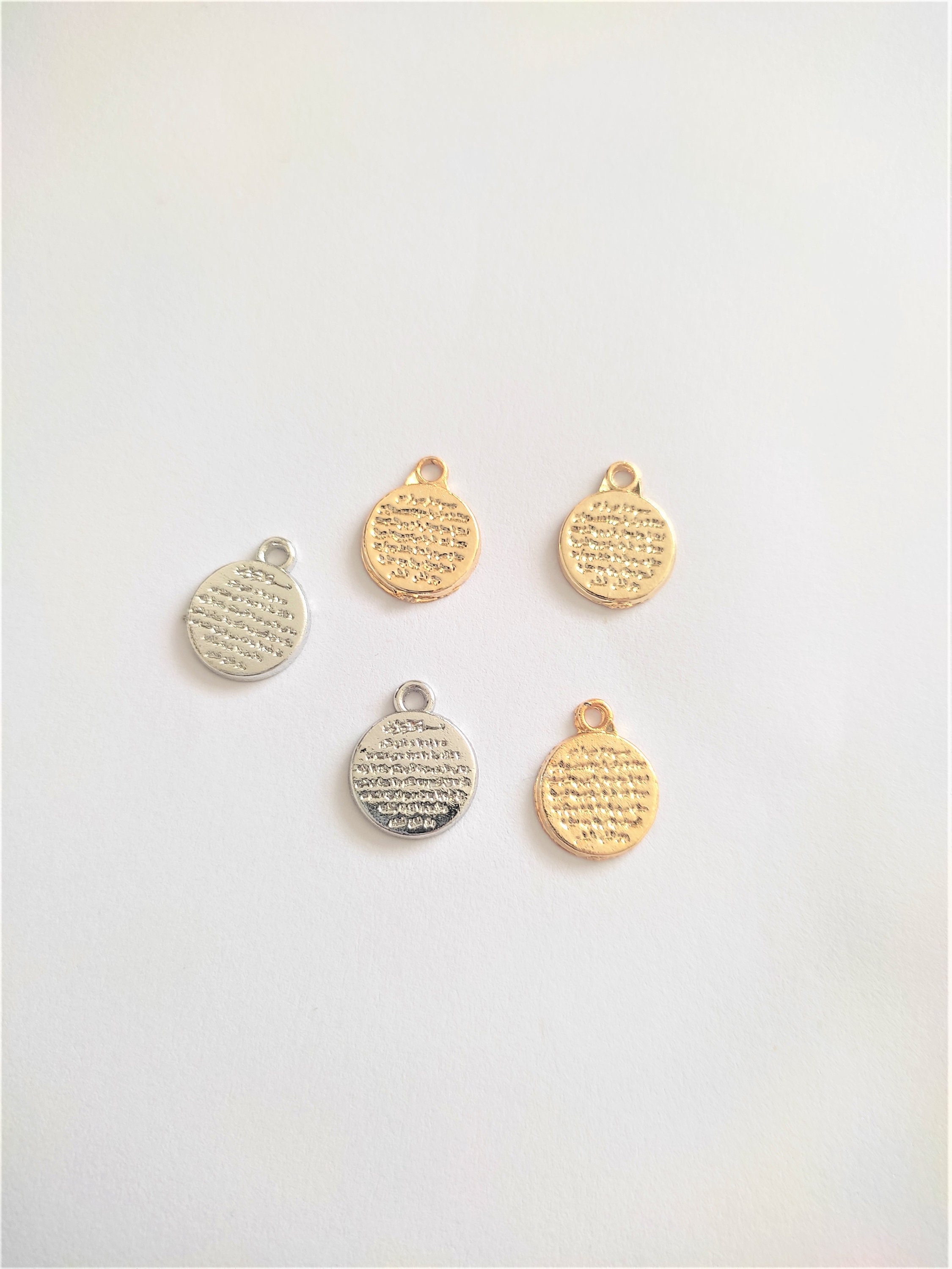Tiny Ayatul Kursi Charm, Arabic Charm, Round Charm, 18k Gold Plated and ...