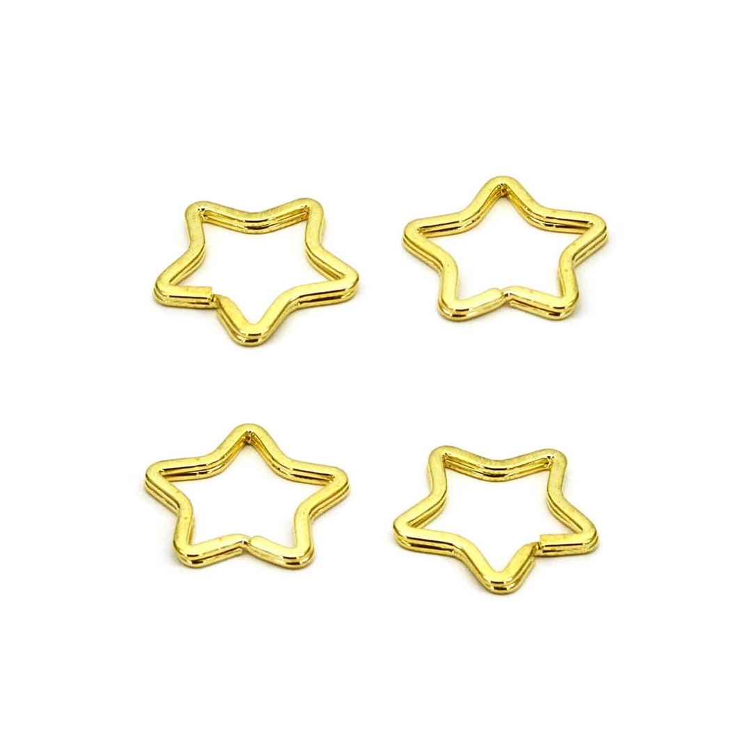 Star Key Rings, Gold Star Keyring Add On, Silver Star Keychain, Star ...
