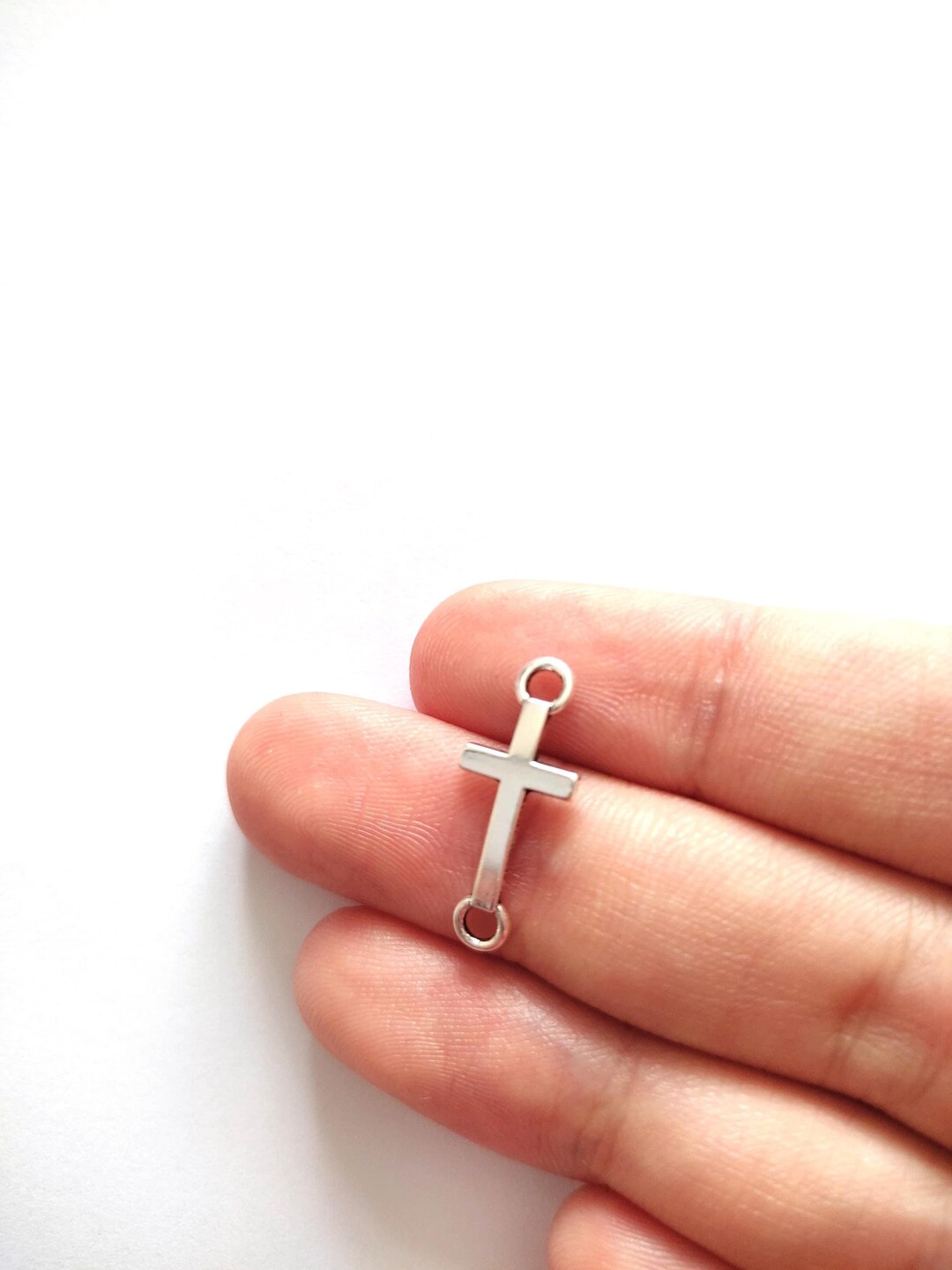 Dainty Cross Charm Connector, Tiny Cross Connector, Two Hole Cross ...
