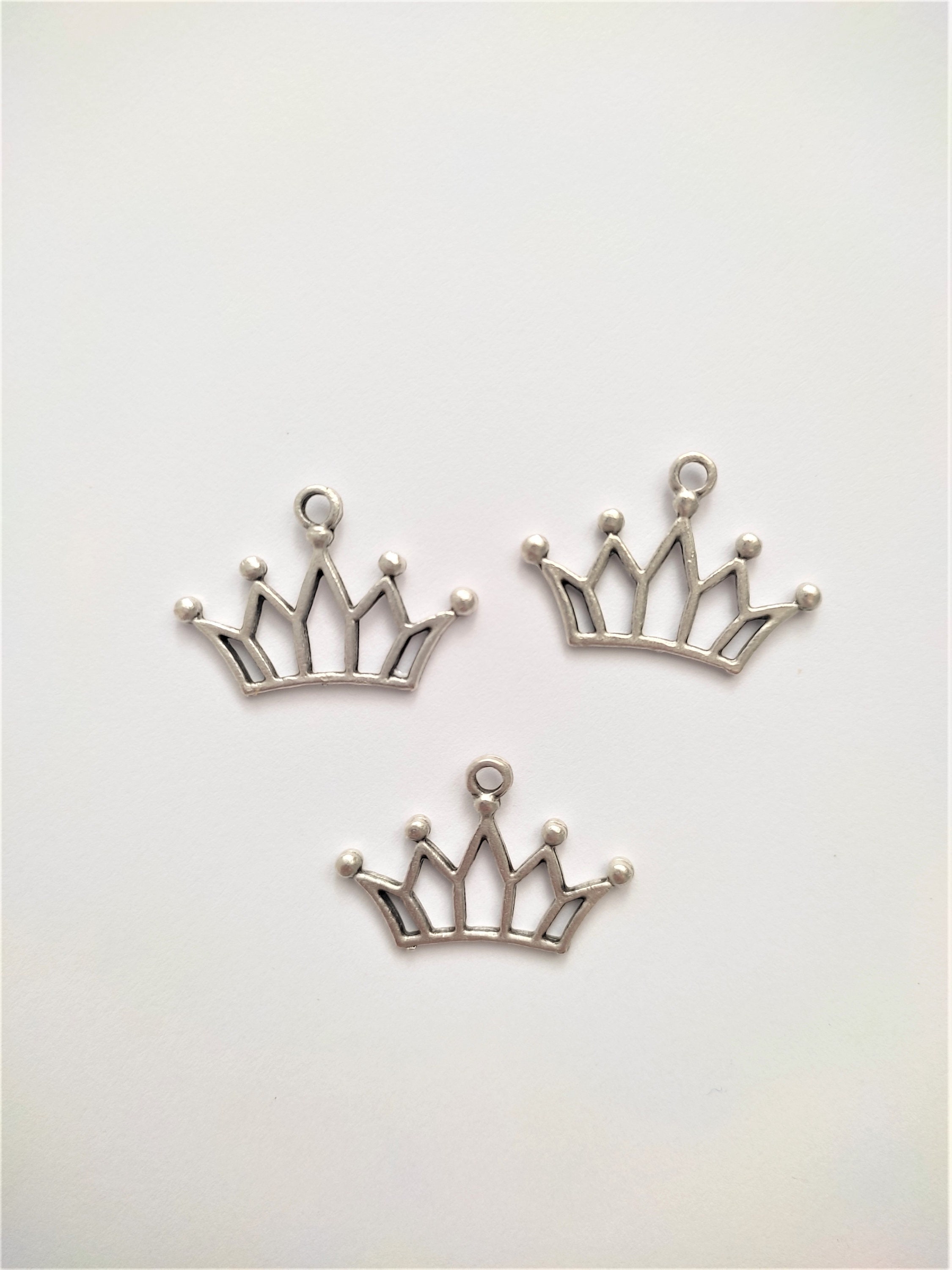 Crown Charms, King Crown Charm, Silver Crown Charm, Flat Back Crown ...