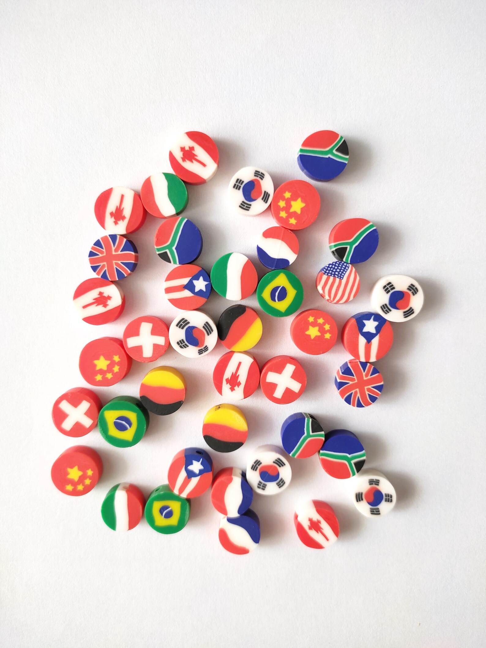 National Flag Clay Beads, Countries Flag Polymer Clay Beads, Flags of ...
