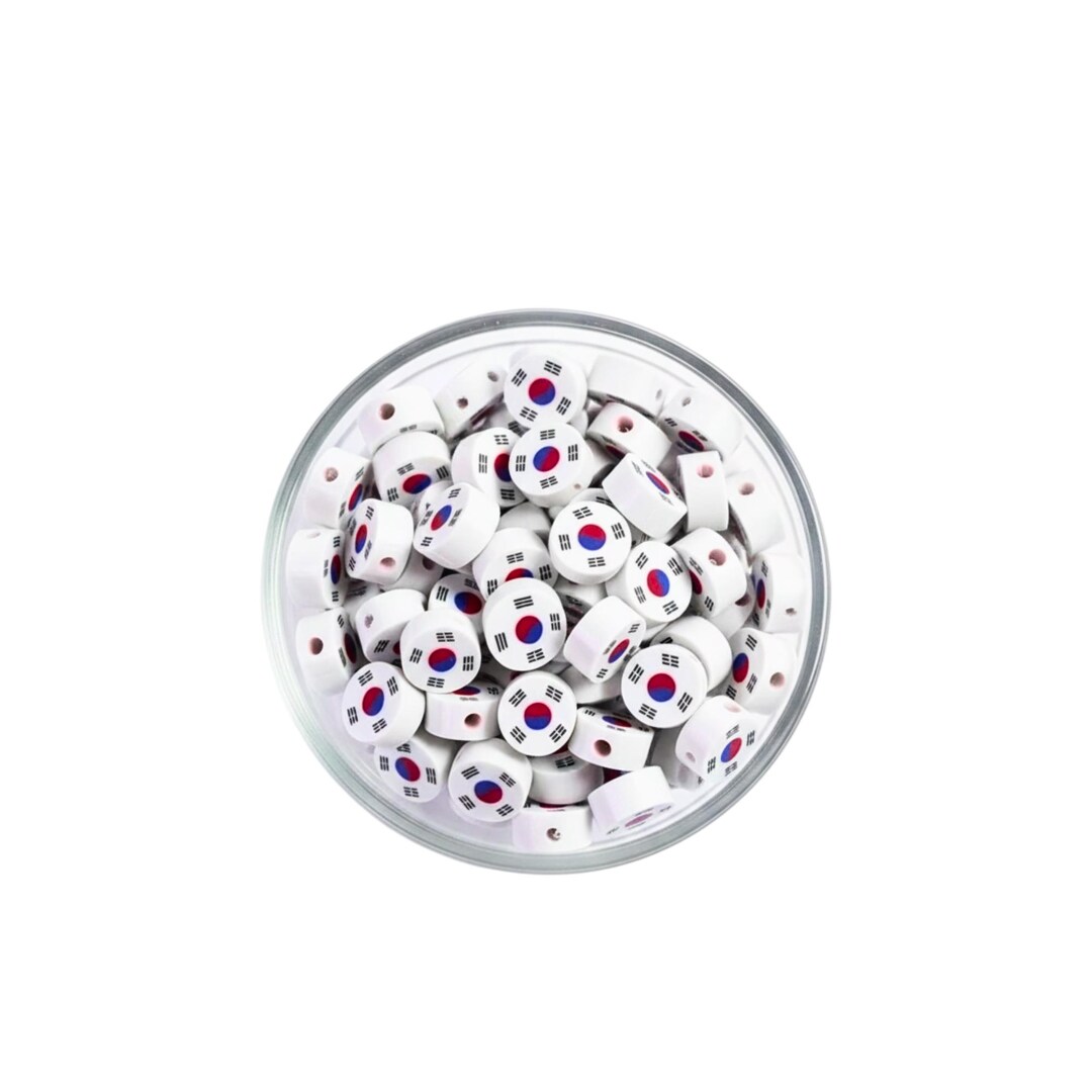 South Korea Flag Clay Beads, Countries Flag Polymer Clay Beads, Flags ...