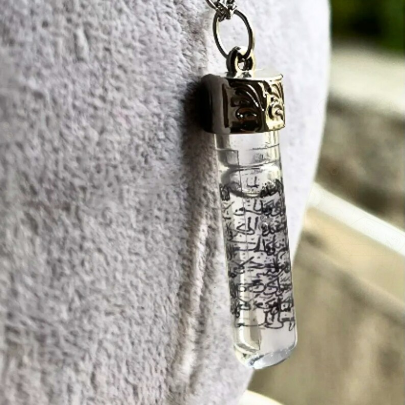 Zamzam Water Tube Pendant, Ayatul Kursi Talisman, Islamic Locket ...