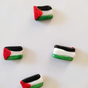 Handmade Murano Glass Palestine Flag Beads, Murano Palestine Flag Charm ...