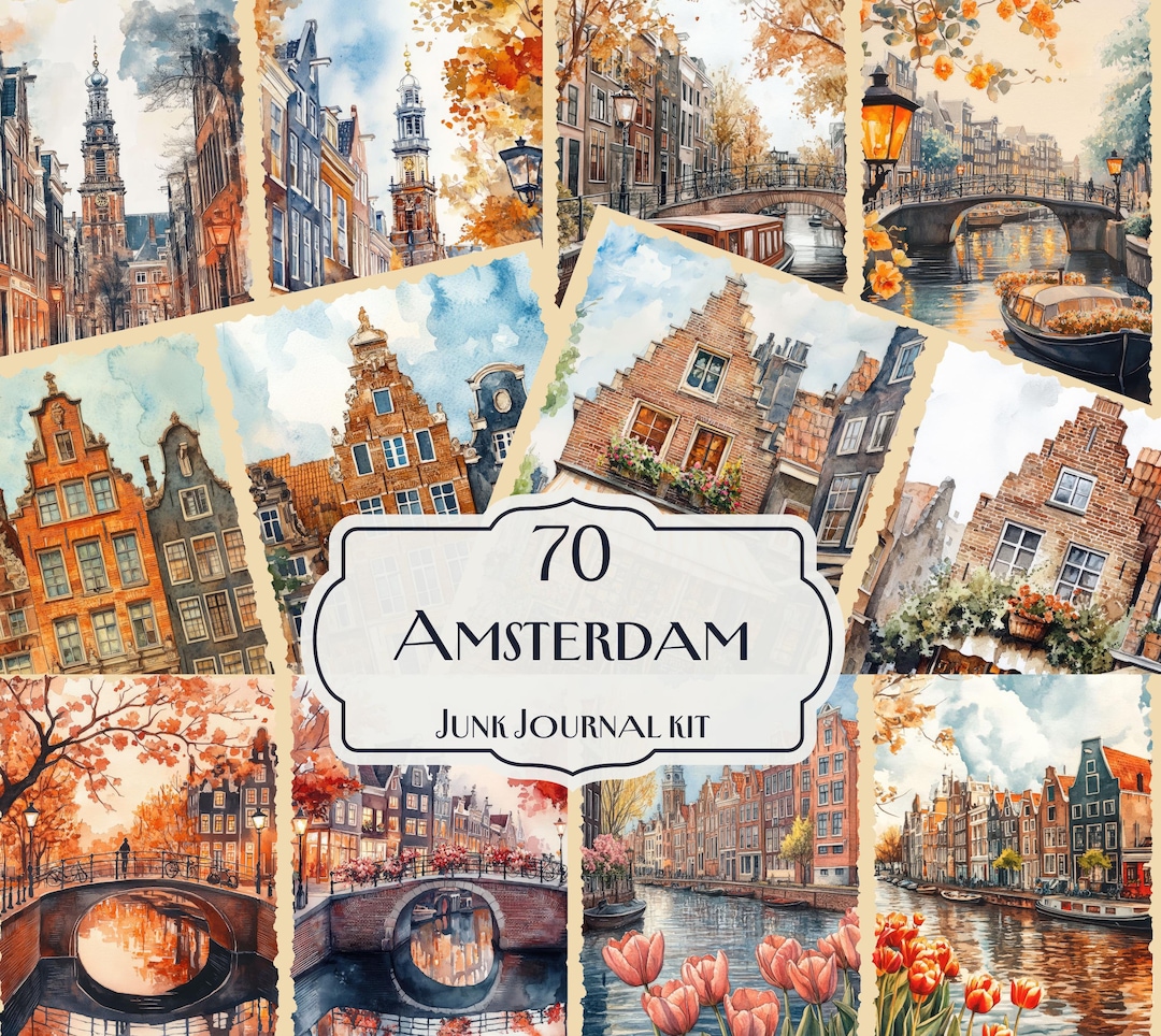 70 Amsterdam Junk Journal Kit, Vintage Canal Houses and Dutch ...