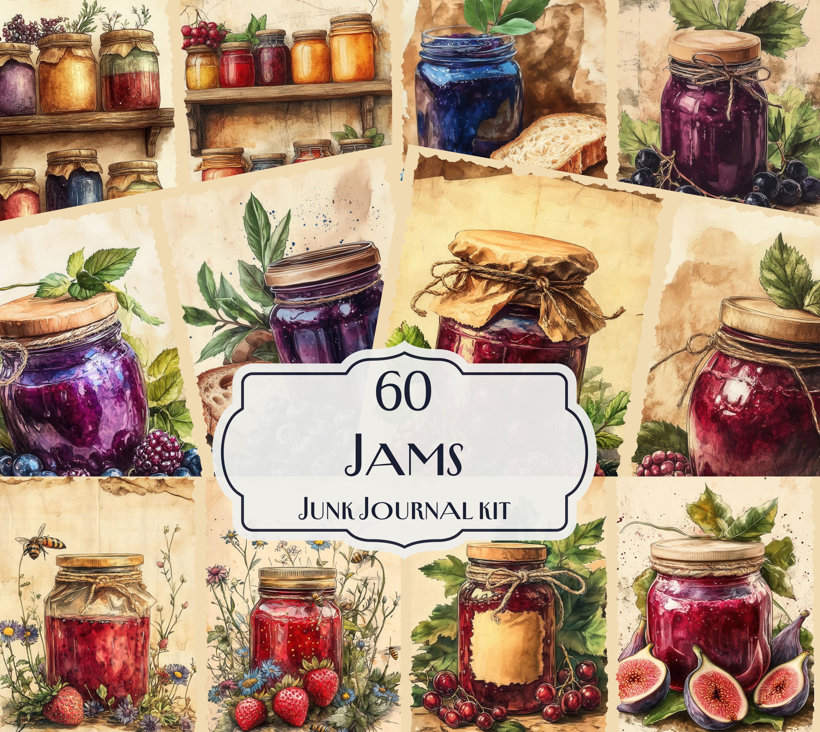 60 Jams Junk Journal Kit, Fruity Preserve Printables, Vintage Kitchen ...