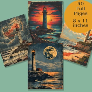 Lighthouse Junk Journal Kit, Junk Journal Lighthouse, Junk Journal ...