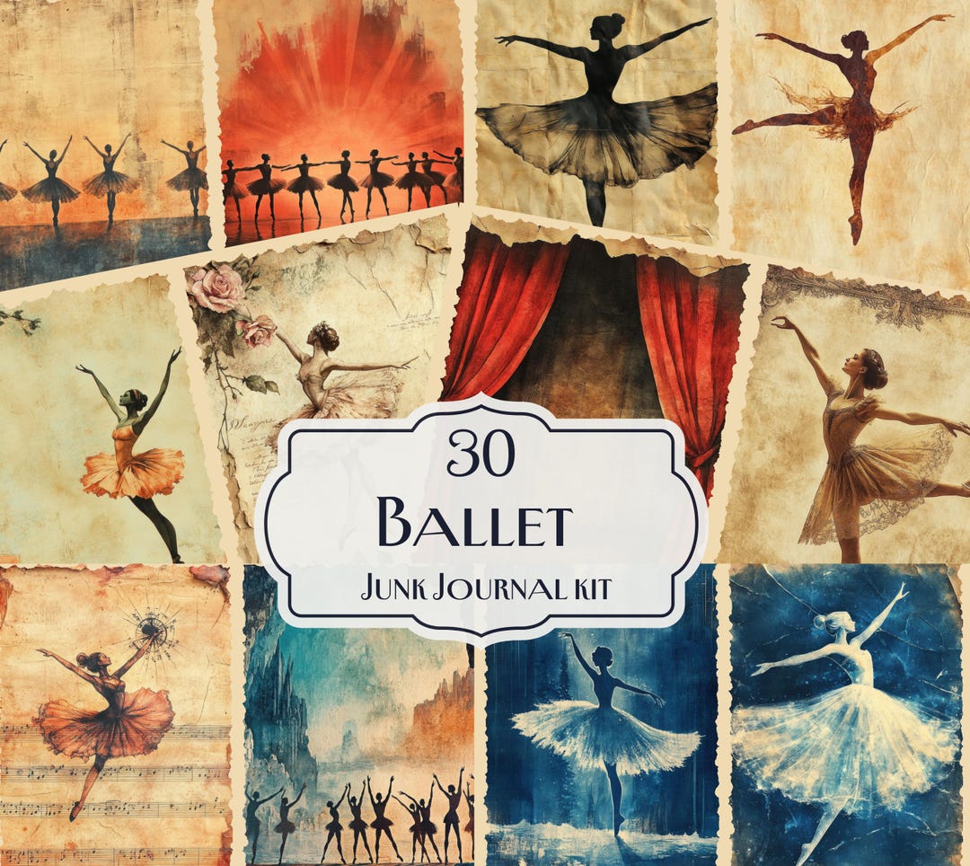 30 Ballet Junk Journal Kit, Dance Printables, Ballerina Ephemera ...