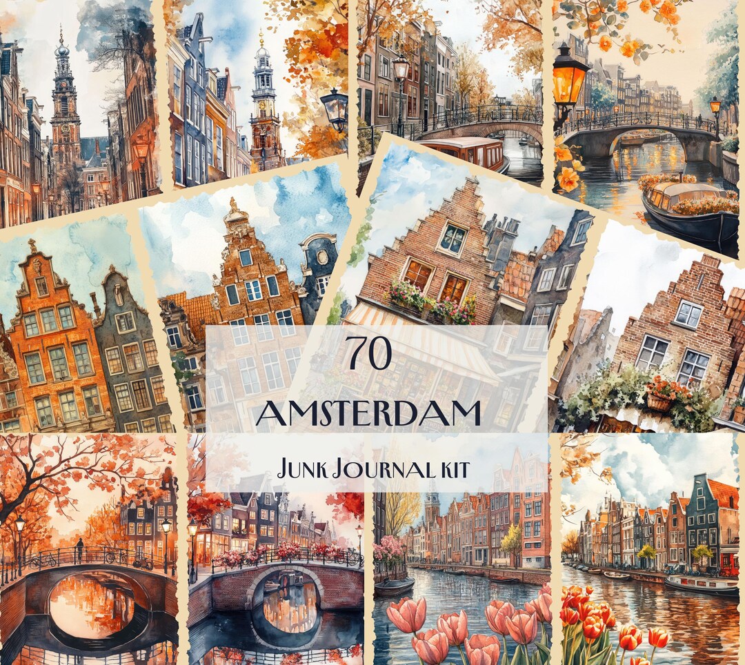 70 Amsterdam Junk Journal Kit, Vintage Canal Houses and Dutch ...