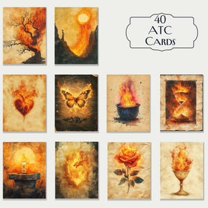 40 Elemental Fire Junk Journal Kit, Elemental Fire Printables, Flame ...