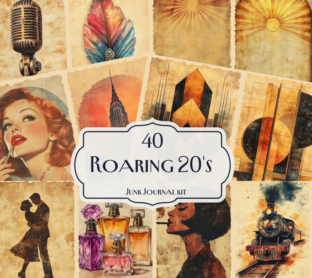 Roaring 20's Junk Journal Kit – 40 Art Deco & Flapper Printable Pages ...