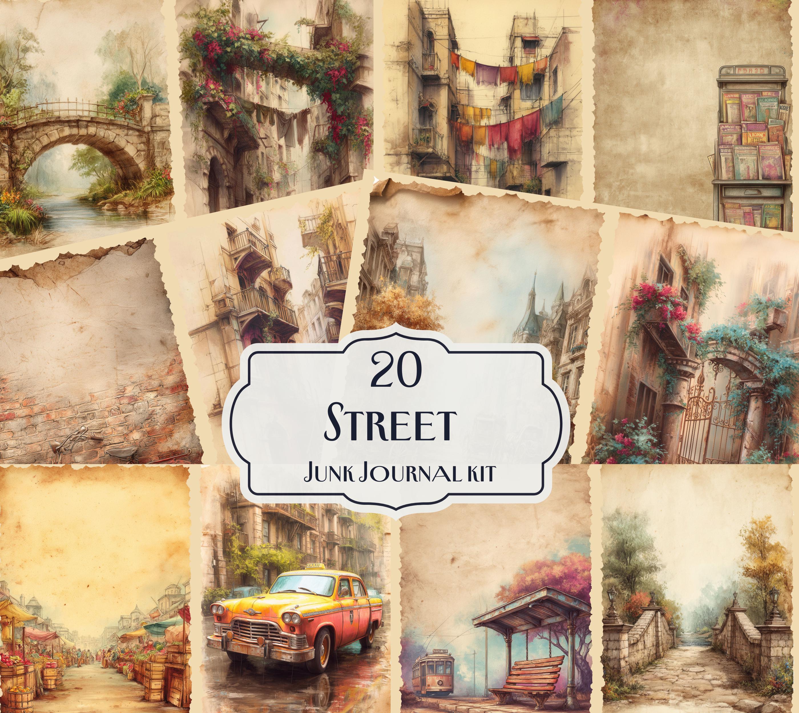 20 Street Junk Journal Kit, Urban Scene Printables, Cityscape Ephemera ...
