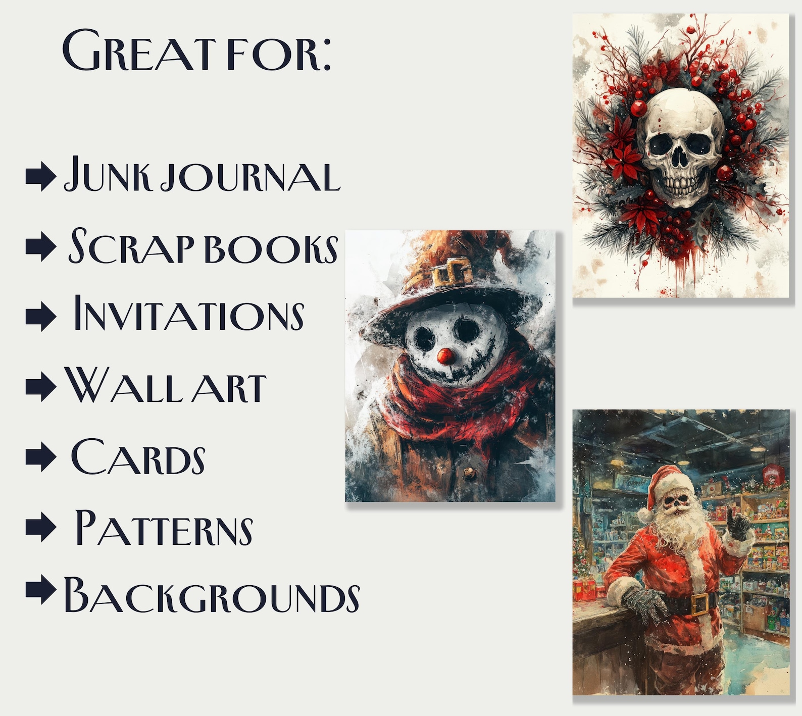 Horror Christmas Junk Journal Kit, Horror Junk Journal, Creepy ...