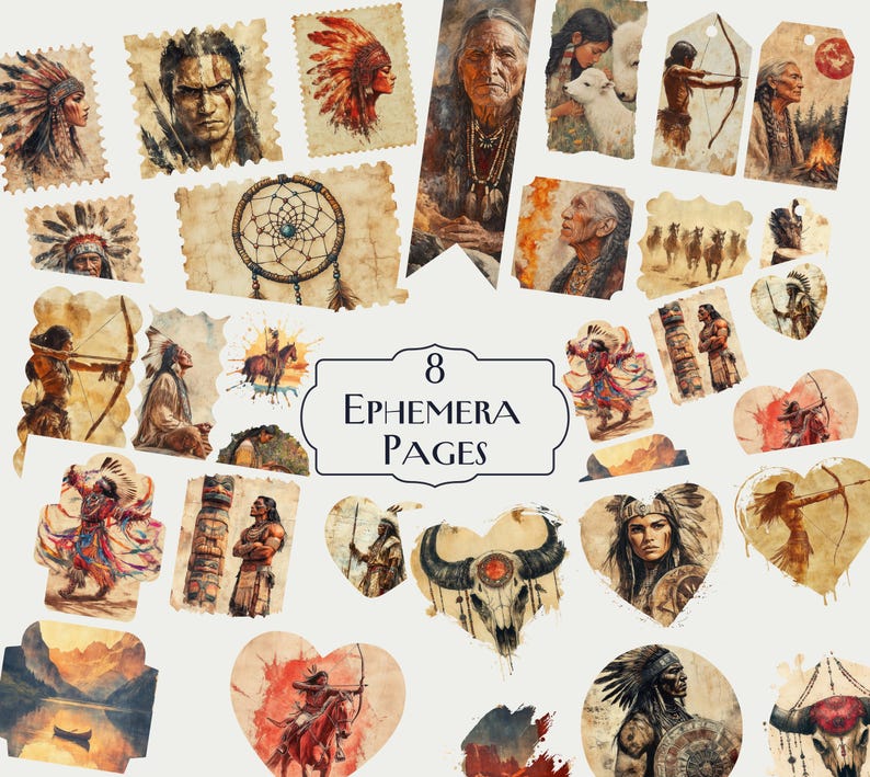 80 Indigenous Peoples Junk Journal Kit, Tribal Heritage Digital Papers ...