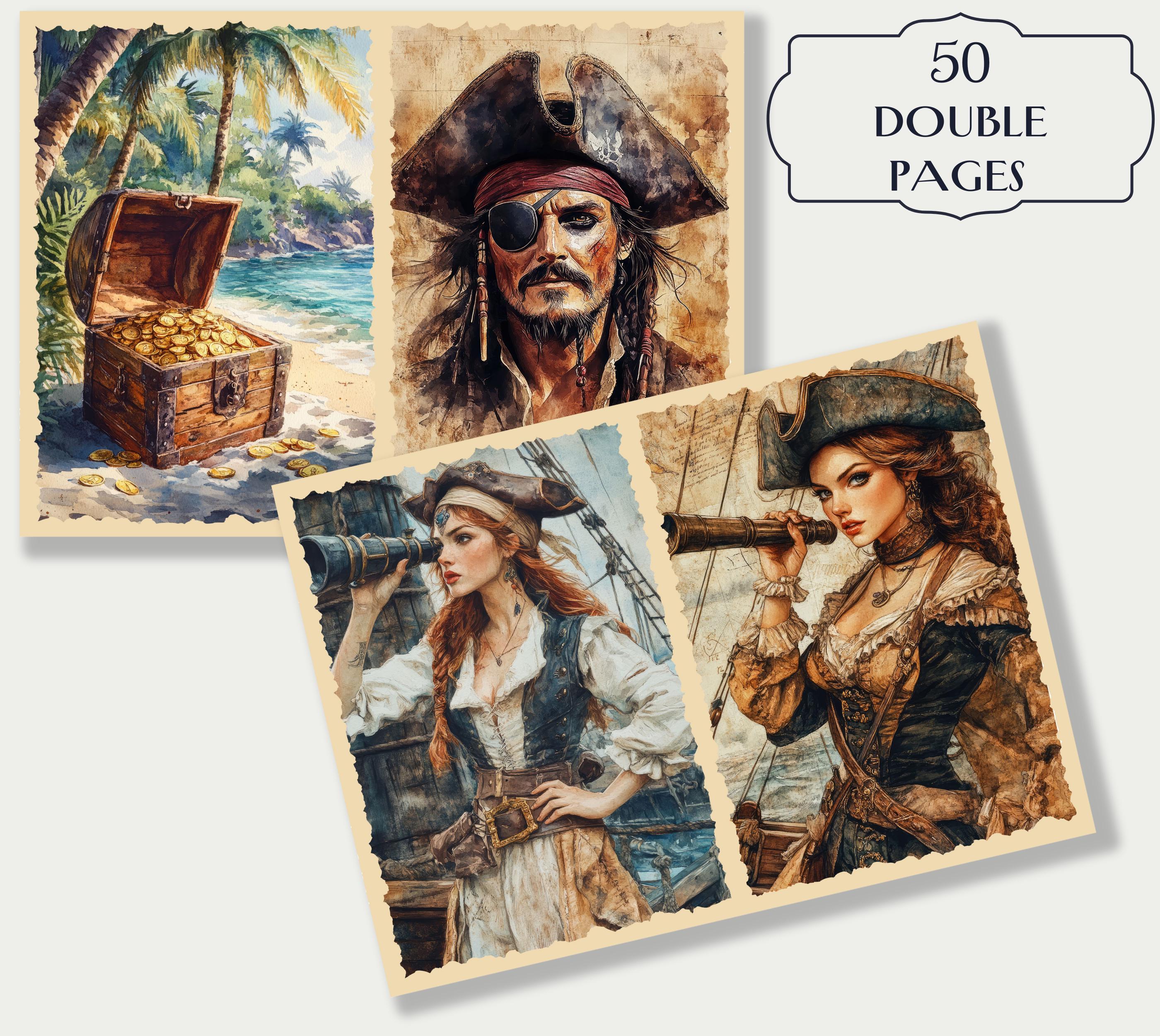 Pirate Junk Journal Kit, Pirate Digital Papers, Vintage Pirate Maps ...