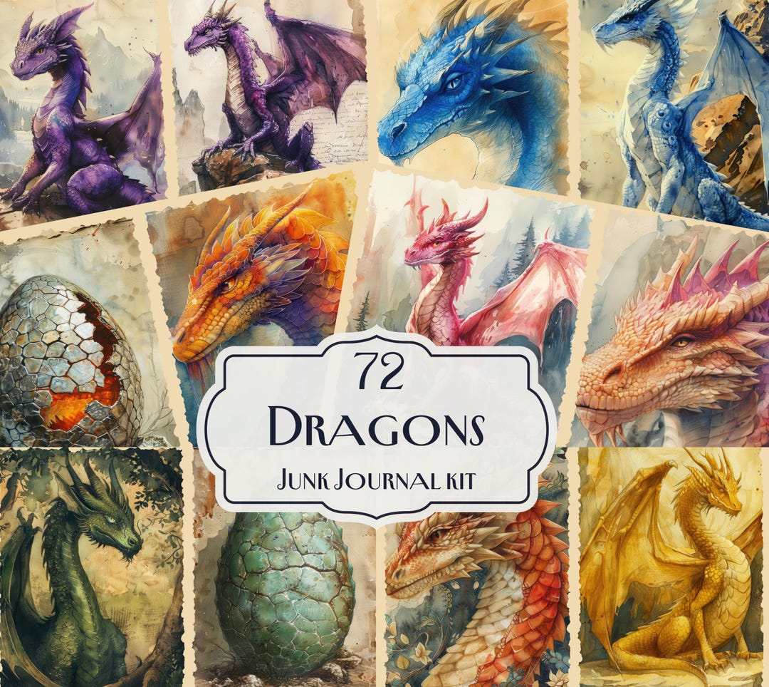 Dragons Junk Journal Kit, Junk Journal Dragons, Digital Junk Journal ...