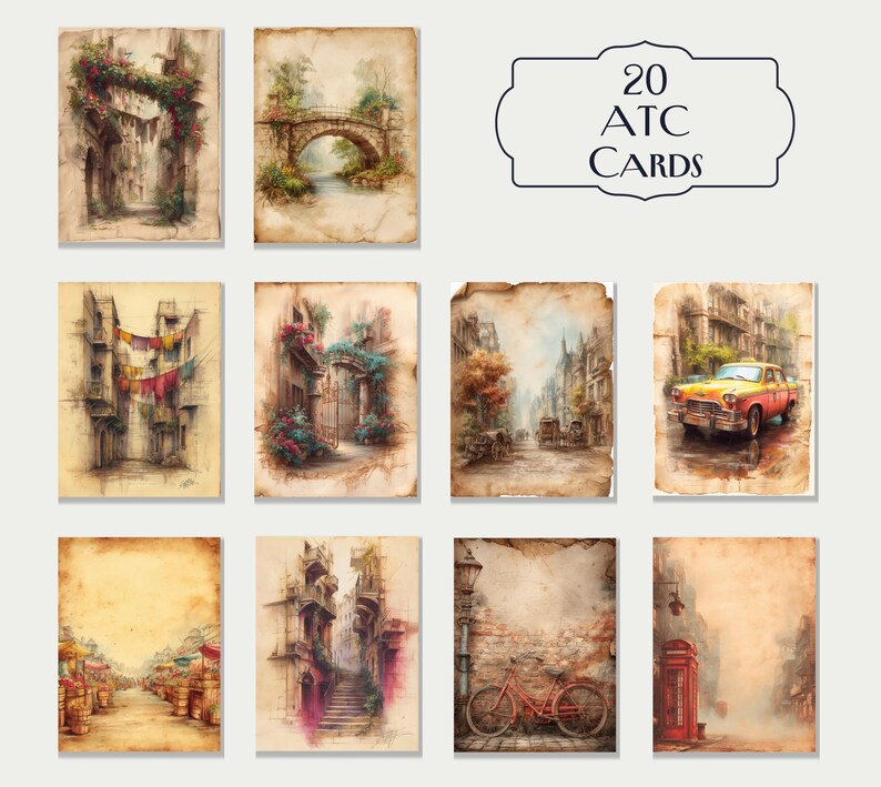 20 Street Junk Journal Kit, Urban Scene Printables, Cityscape Ephemera ...