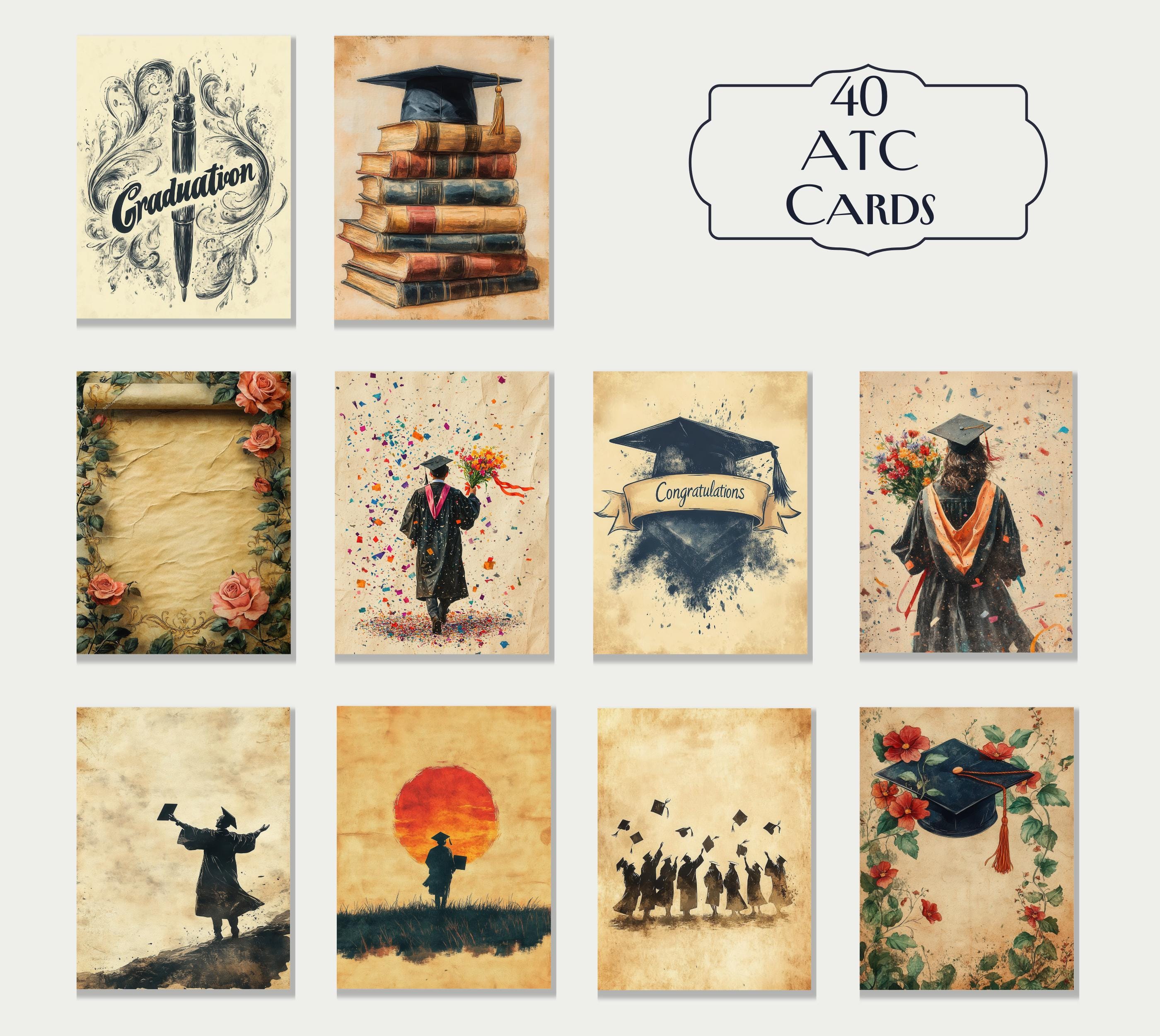 40 Graduation Junk Journal Kit, Grad Party Decor, Graduation Digital ...