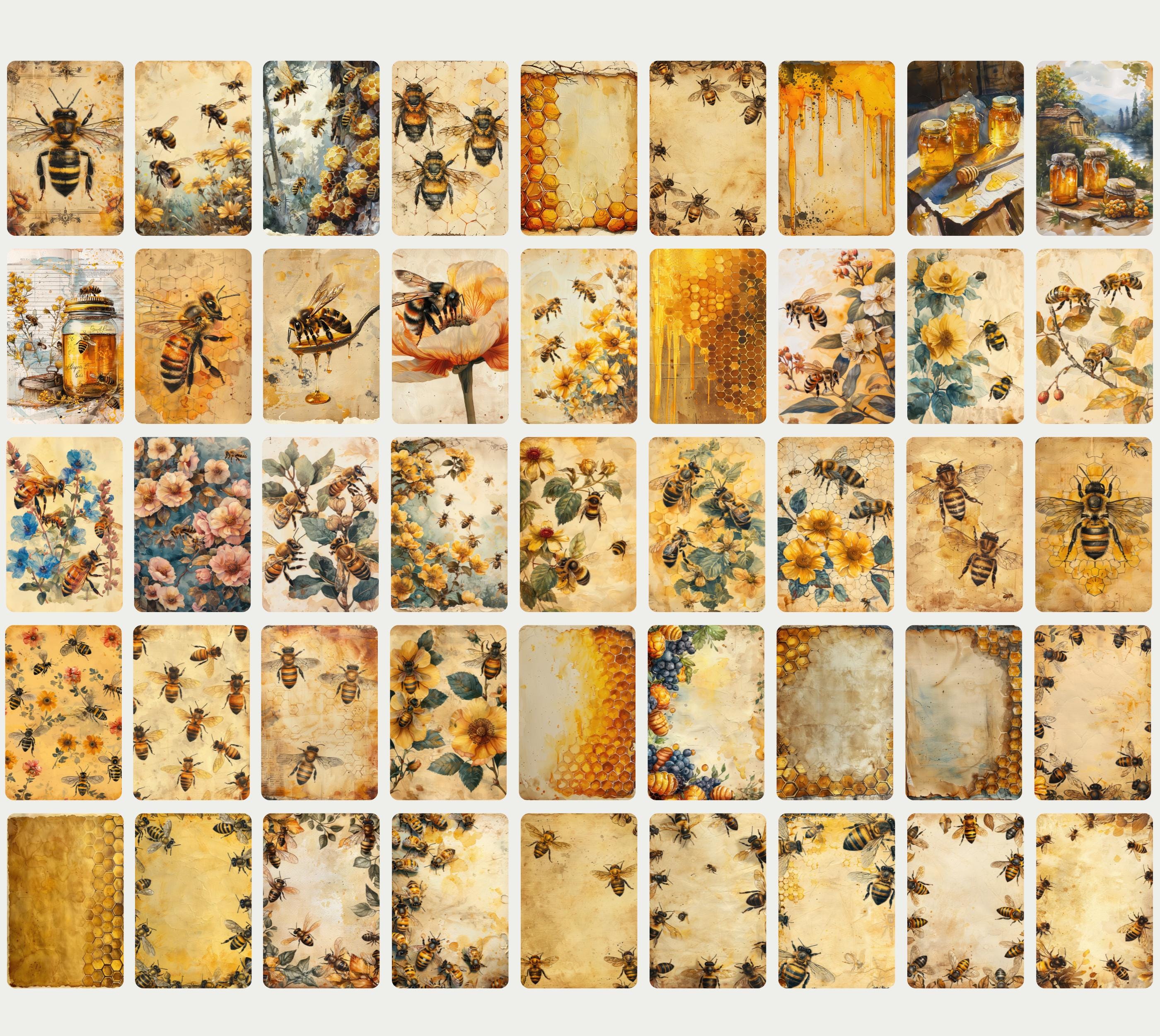 Bee Junk Journal Kit, Bee Digital Paper, Summer Junk Journal, Honey ...