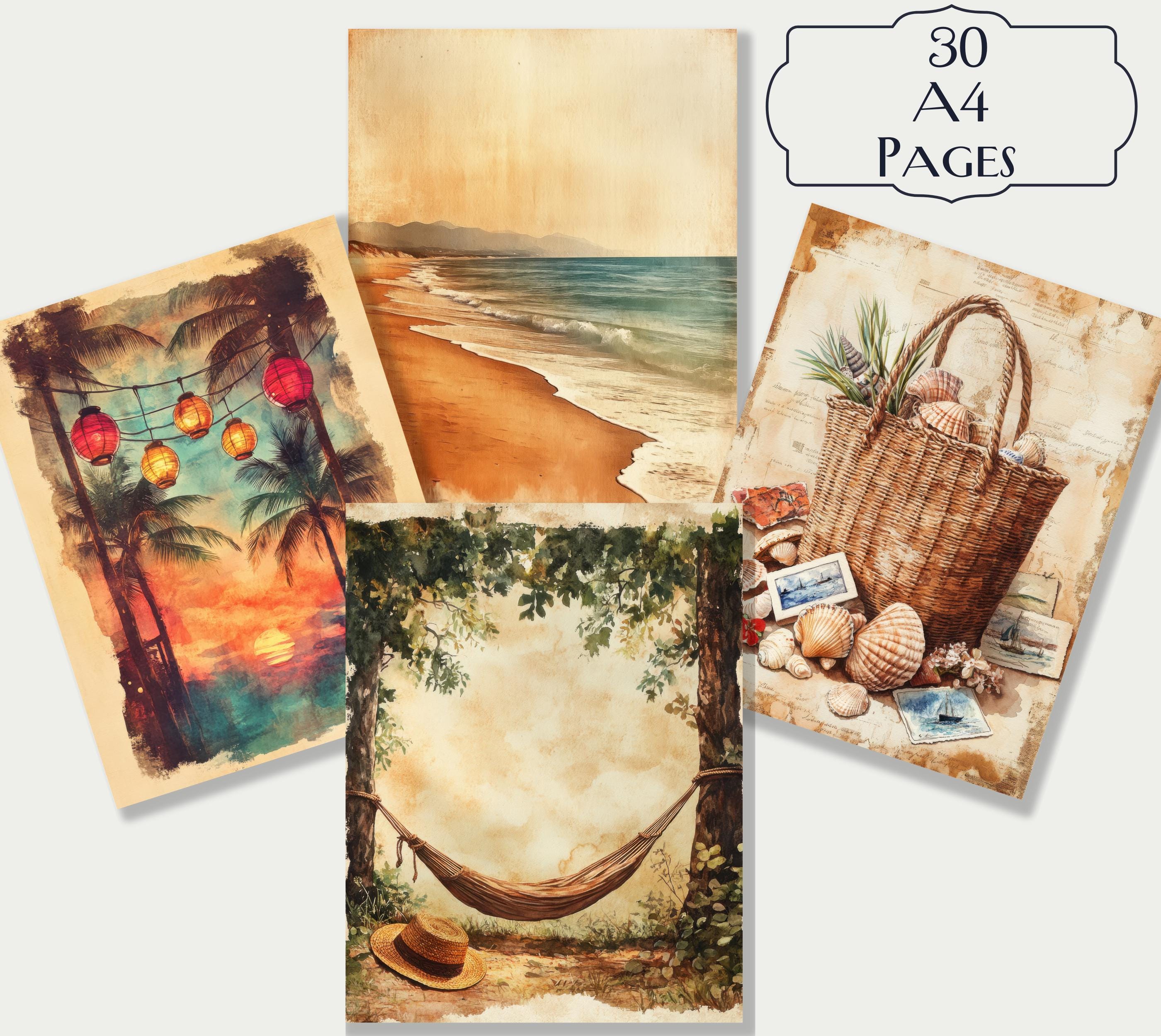 30 Summer Junk Journal Kit, Printable Beach Picnic Ephemera Pages ...