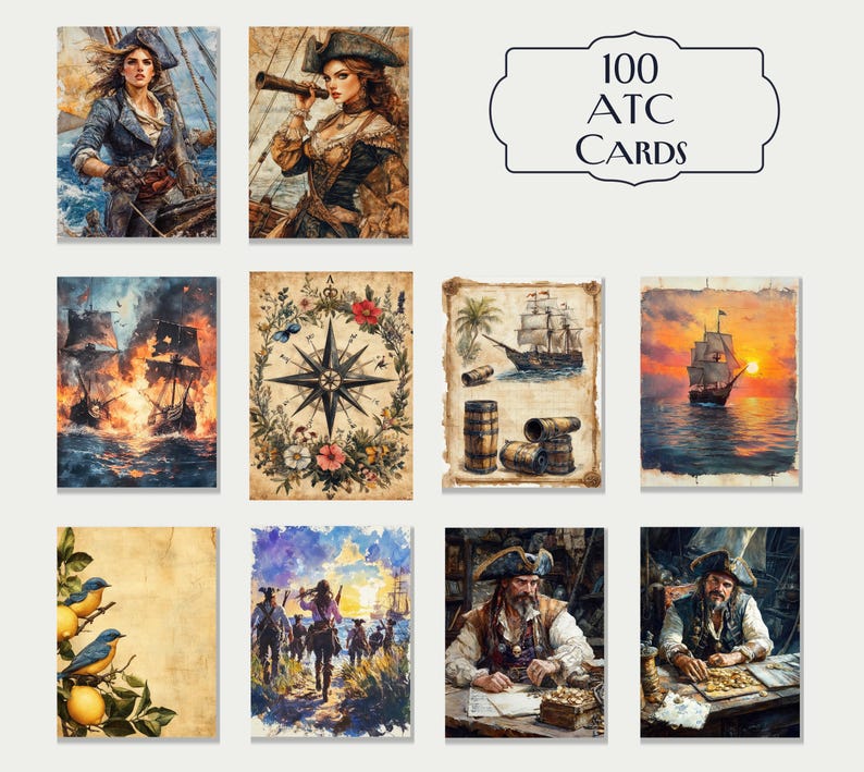 Pirate Junk Journal Kit, Pirate Digital Papers, Vintage Pirate Maps ...