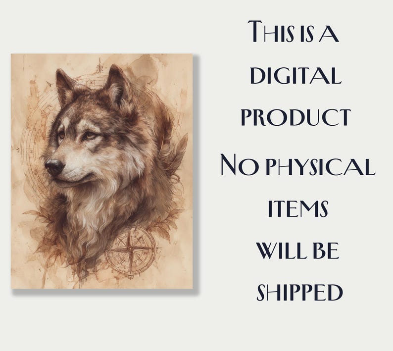 40 Wolves Junk Journal Kit, Majestic Canine Printables, Wild Animal ...