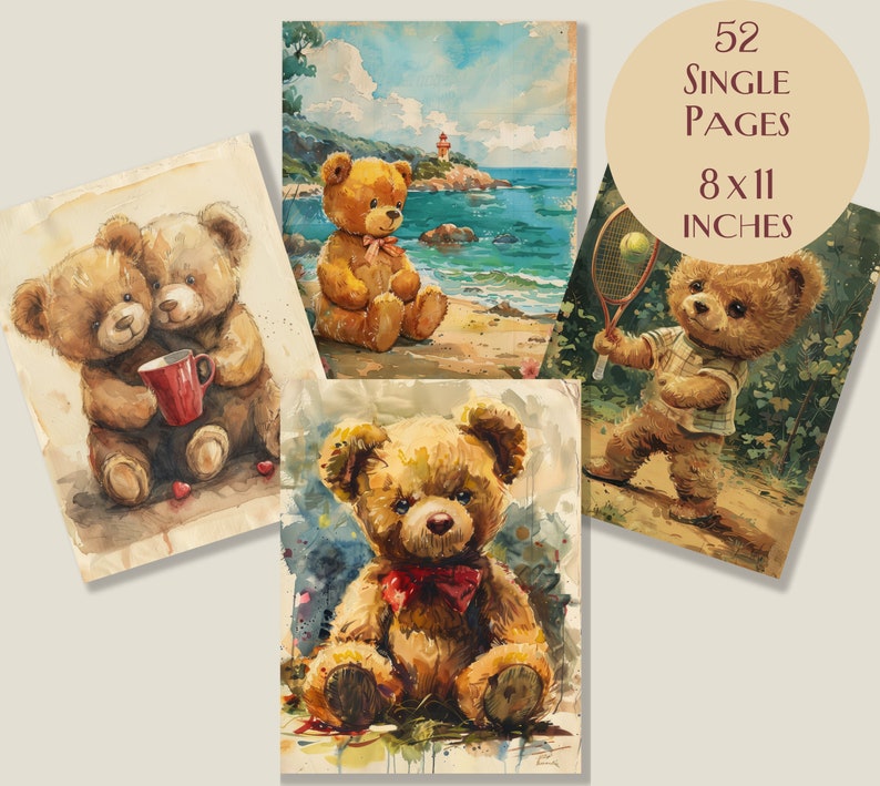 Teddy Bears Junk Journal Kit, Cute Junk Journal, Bear Journal, Nursery ...